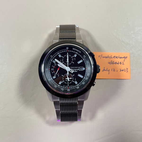 [WTS] Seiko Alarm Chronograph SNAB19P1 7T62 Two Tone Black Quartz ...