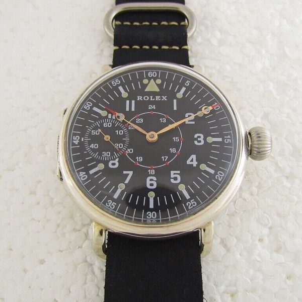 Rolex Laco Aviator FLIEGER Luftwaffe Pilots WWII Vintage Swiss Silver ...