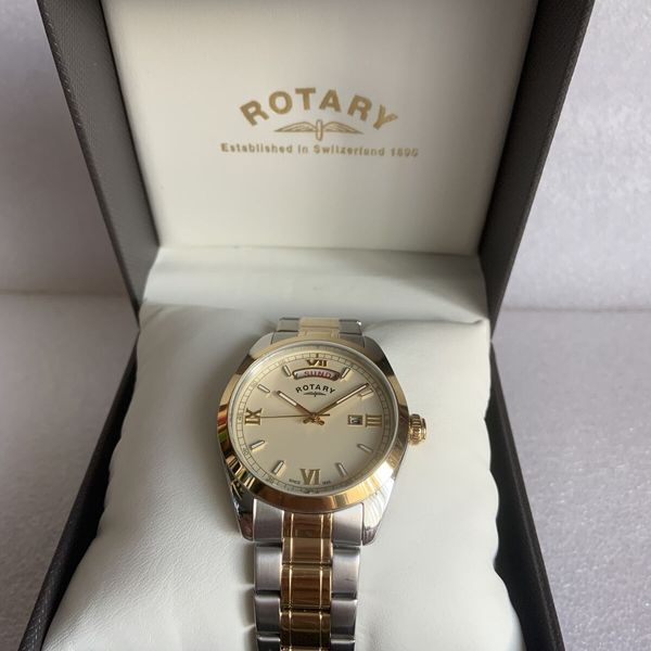 Rotary Men's Two Tone Stainless Steel Bracelet Watch GB03017/09 ...