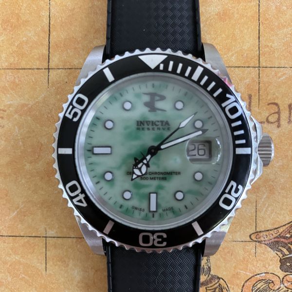 Rare Invicta Reserve 5054 Jade Stone Dial Chronometer 500m Diver ...