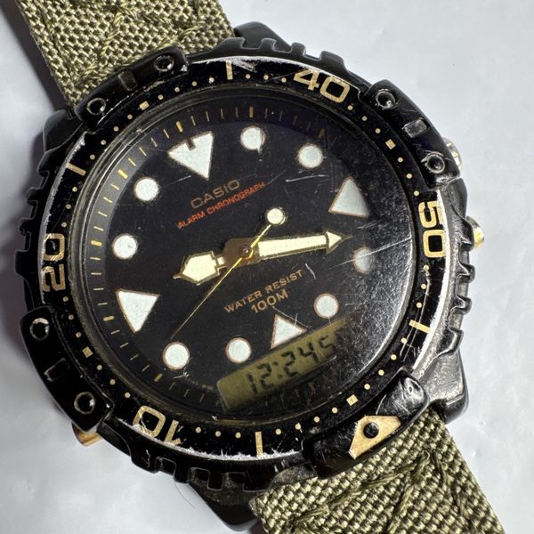 Men's KOREAN Vintage 1990 ANALOG-DIGITAL Watch CASIO (740) AQ-110 ...