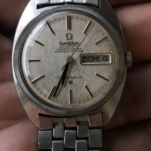 Vintage Omega Constellation Automatic Day-Date ~Linen Dial~ Watch Cal ...