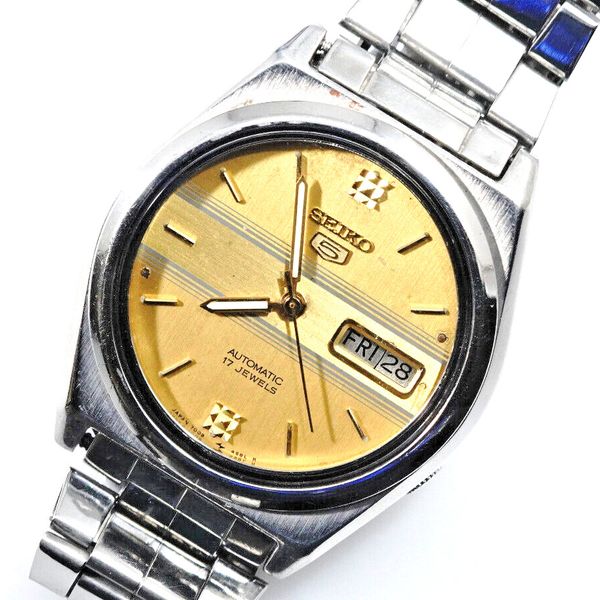Seiko 5 Vintage 1971 Automatic 17j Day Date Men's Watch 7009-876A Serviced | WatchCharts Marketplace