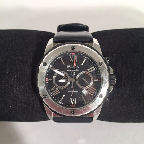 Bulova Marine Star Mens Watch 98B127 100m Water Resistance Stainless ...