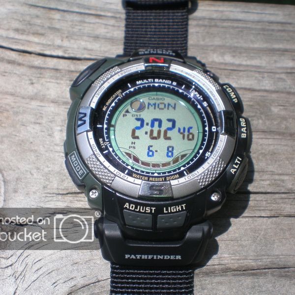 SOLD!!!! $85 Casio Pathfinder PAW-1500 on adapters, resin straps ...