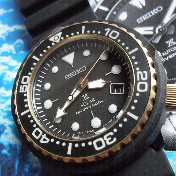 Clean Black S/S Modern Men's Seiko X Solar Diver's 200M Watch V157-0CX0 ...