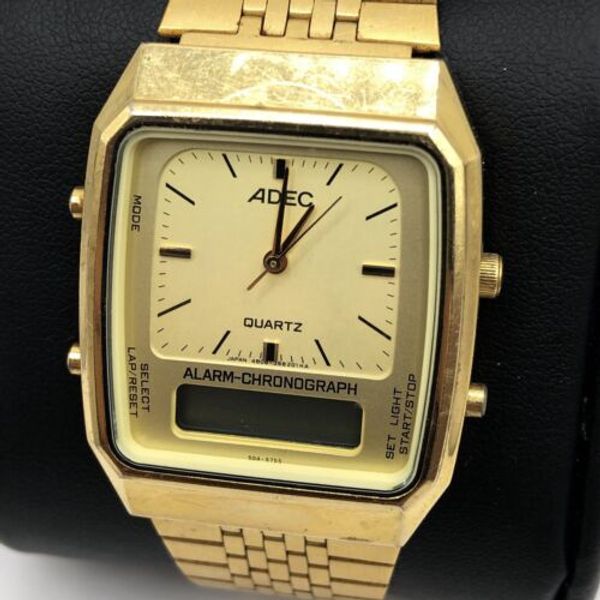 CITIZEN ADEC vintage Analog Digital Alarm Chronograph men's Watch ...