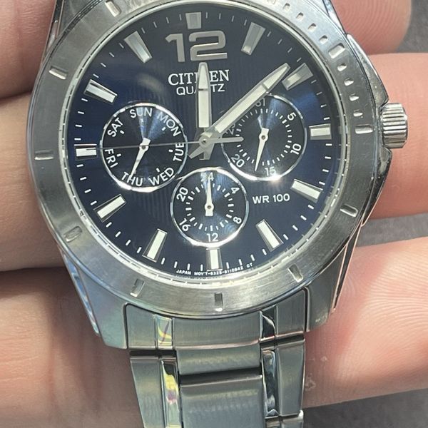 Citizen Eco Drive WR 100 Day Date Men's Watch 10 Bar GN-4-6 Stainless ...