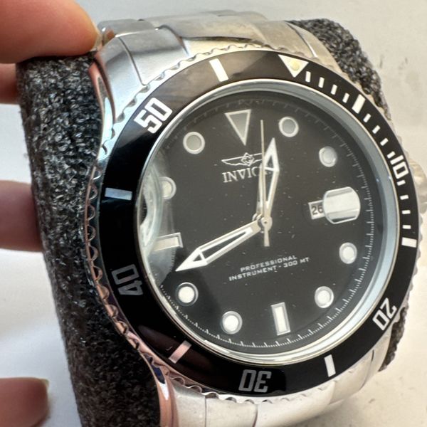 INVICTA PRO DIVER 48MM Quartz Stainless Steel Watch 15075 Black Bezel ...