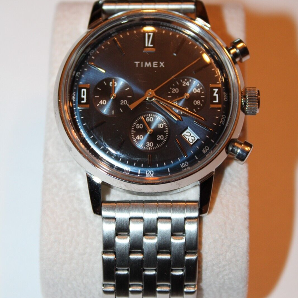 Timex Marlin Chronograph Blue Dial - STAINLESS -TW2W10200 - MINT ...