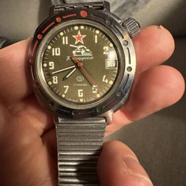 WOSTOK KOMANDIRSKIE Military watch Soviet Union Vostok TANK Red Star ...