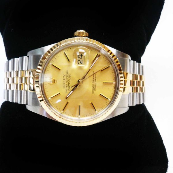 36mm 18K Gold Stainless Rolex Oyster Perpetual Datejust Wristwatch ...