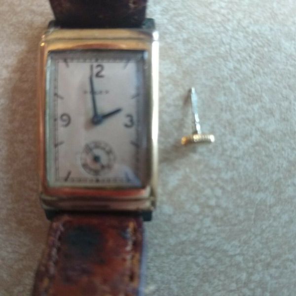Rolex classic 1920's solid gold wrist watch with original pigskin strap ...