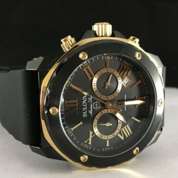 Bulova Men's Marine Star Two Tone Chronograph Watch - 98B278 MSRP: $525 ...