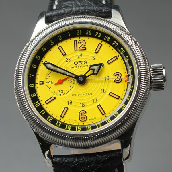Rare Oris Big Crown Pointer Date Yellow Dial Auto.7482B Cal.644 27J Men ...