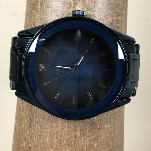 Relic by Fossil Diamond Men ZR77281 Blue Stainless 45mm Quartz Watch 7 ...