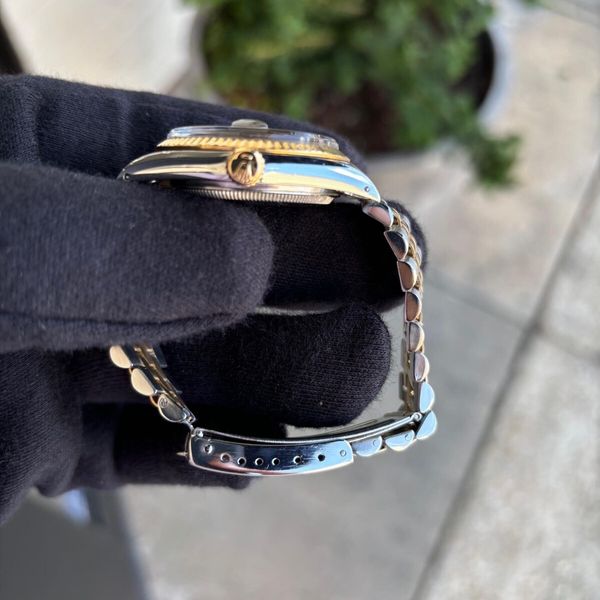 Rolex Datejust Stainless Steel and 18k Yellow Gold Black Dial 16013 ...