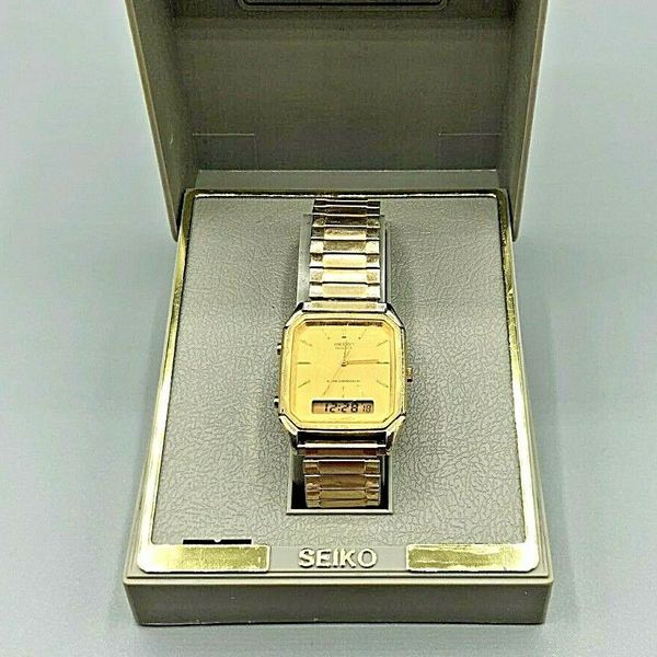 Vintage Mens Seiko H601-5090 Alarm Chronograph Quartz Watch Duo-Display ...