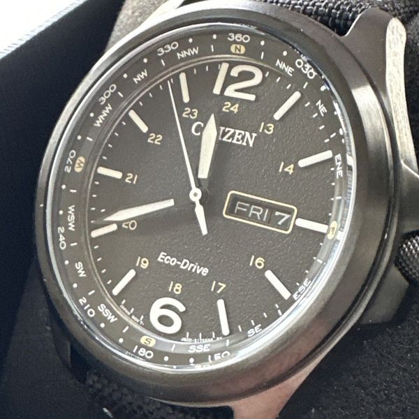 Citizen Eco-Drive Men's Calendar Compass Dial Black Sport Watch 44MM ...