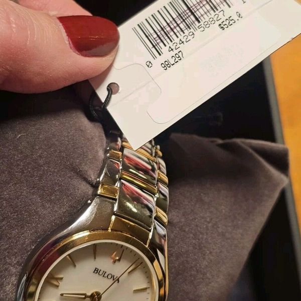 Bulova Women's Automatic Two Tone Mother of Pearl Dial 34mm Steel Watch ...