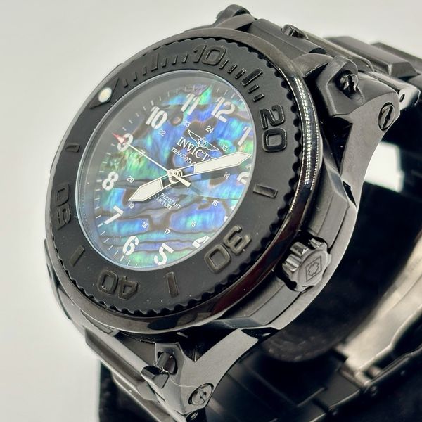 Rare Invicta Transatlantic 50mm Dual Dial Flip Watch Black SS ...