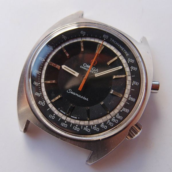 Vintage Omega Chronostop jumbo watch 145.007 original box, band with ...