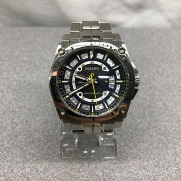 Large Bulova Precisionist 96B131 Stainless Steel Wrist Watch for Men ...