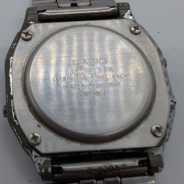 1989 Casio Digital Watch A155W Module 587 Water Resist Alarm Chrono New ...