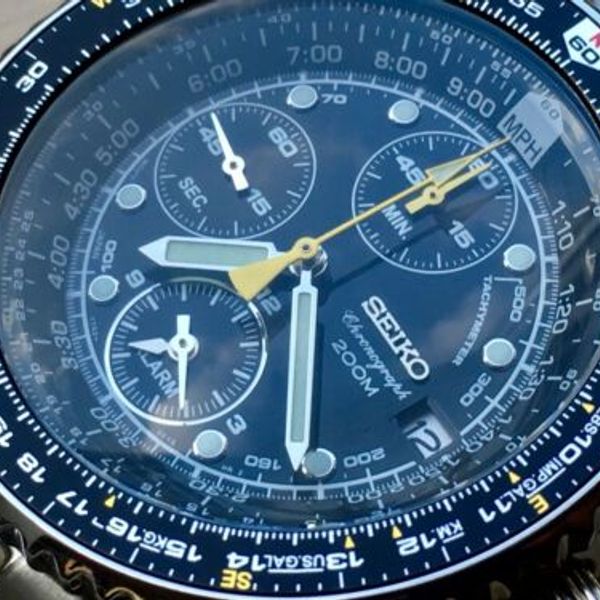 VINTAGE SEIKO FLIGHTMASTER CHRONOGRAPH 7T62 OEBO MENS WATCH ...