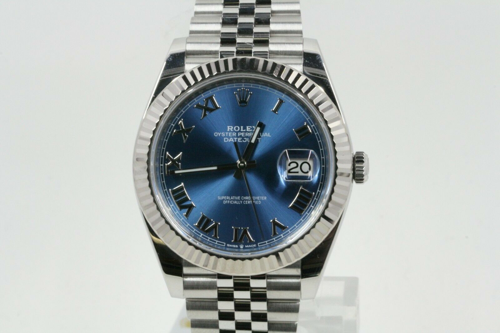Rolex Datejust 41 Model 126334 Blue Roman Numeral Dial & A Fluted Bezel ...