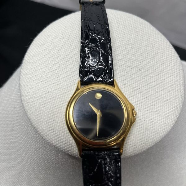 Movado Museum 18k Gold Bezel Stainless Quartz 35mm Watch | WatchCharts ...