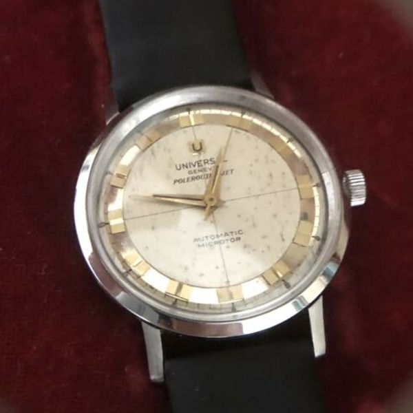Rare Authentic universal geneve polerouter Microtor Steel Vintage Watch ...