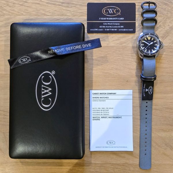 RARE CWC 1980 RN AUTO REISSUE LIGHT VINTAGE DIVE WATCH. FULL SET. MINT ...