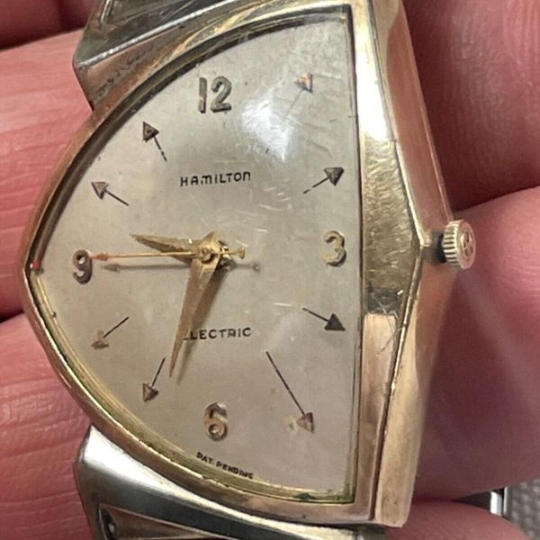 Vintage Hamilton Electric 500 cal. Pacer Asymmetrical Watch 10k Gold ...