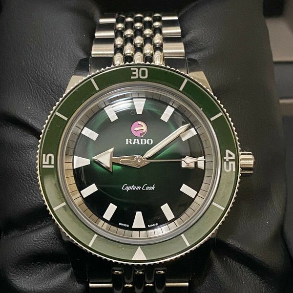 RADO Captain Cook Green Automatic Watch | WatchCharts Marketplace