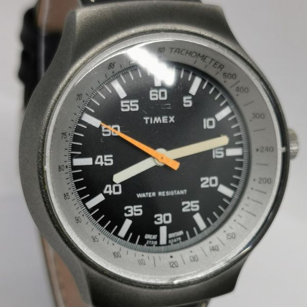 Vintage 1979 Timex Black Max Tachometer Metal Cased Mechanical 38mm ...