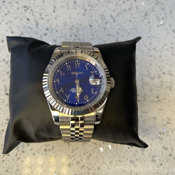 seiko mod blue arabic dial ð . read description | WatchCharts Marketplace