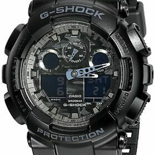 Casio G Shock Analog Digital Dial Black Resin Mens Watch Ga 100cf
