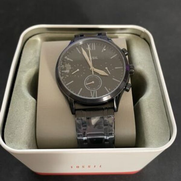 Fossil Fenmore 44 mm Black Stainless Steel Men's Wristwatch ...
