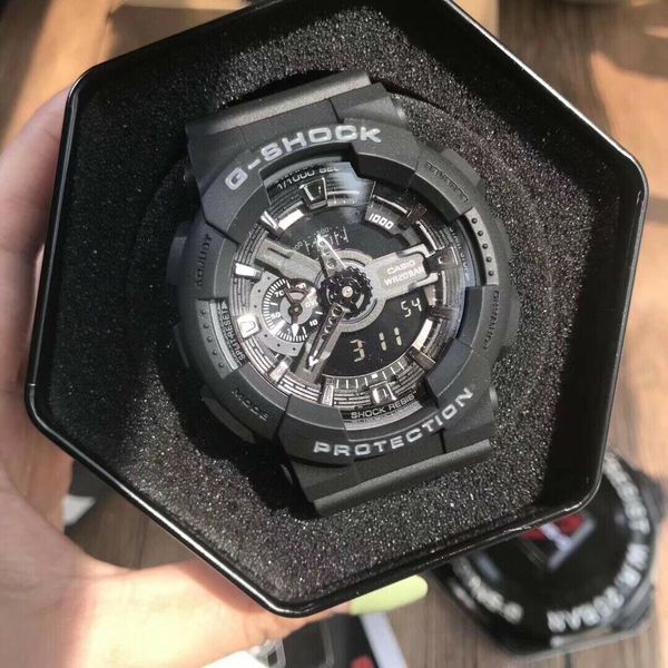 NEW G-Shock GA110-1B Men's Watch Black Dial Resin Strap Chronograph ...