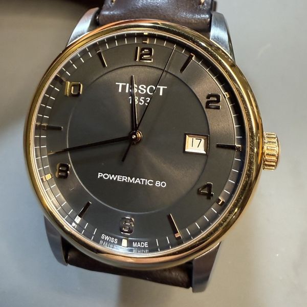 Tissot Powermatic 80 Automatic 43mm â Two Tone â Dark Grey Dial â Watch ...