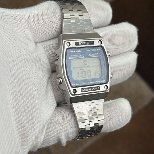 Rare Vintage Seiko Silver Wave A229-5020 Menâ s Digital Sports Watch ...