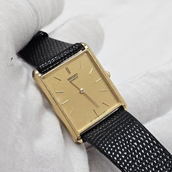 Vintage Seiko Japan Quartz Tank Gold Tone Dial Menâ s Dress Wrist Watch 5Y30-5060 | WatchCharts ...