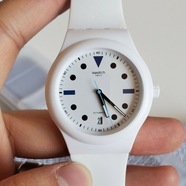 Hodinkee WHITE Swatch Sistem51 Summer Special Limited Edition SUTZ407 ...