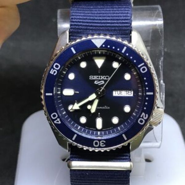 New Seiko Men's Blue Dial Nylon NATO Strap Dive Watch - SRPD87 #34 ...