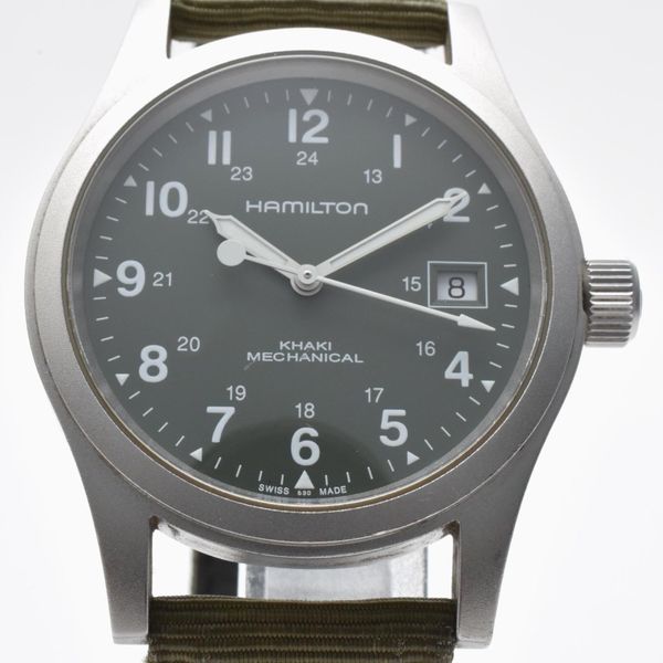 [Near MINT w/Box] HAMILTON Khaki Field H694190 38mm Green Mechanical ...