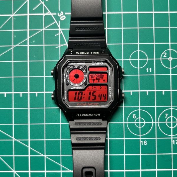 Casio Royale â Code Redâ | ð ´ Color MOD | Custom Casio Royale AE1200 ...