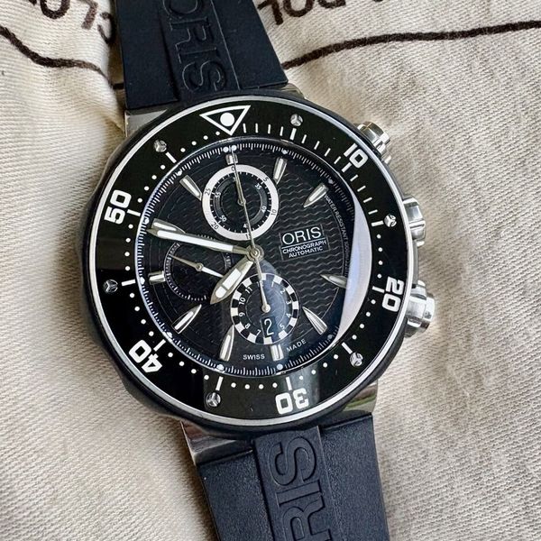 Oris Pro Diver Chronograph 7630-71 Automatic Titanium Watch Valjoux ...