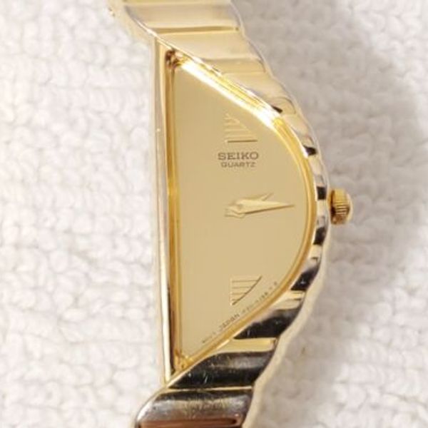 Vintage Seiko Women's Half Moon Quartz Watch Gold Plated Stainless Steel | WatchCharts Marketplace