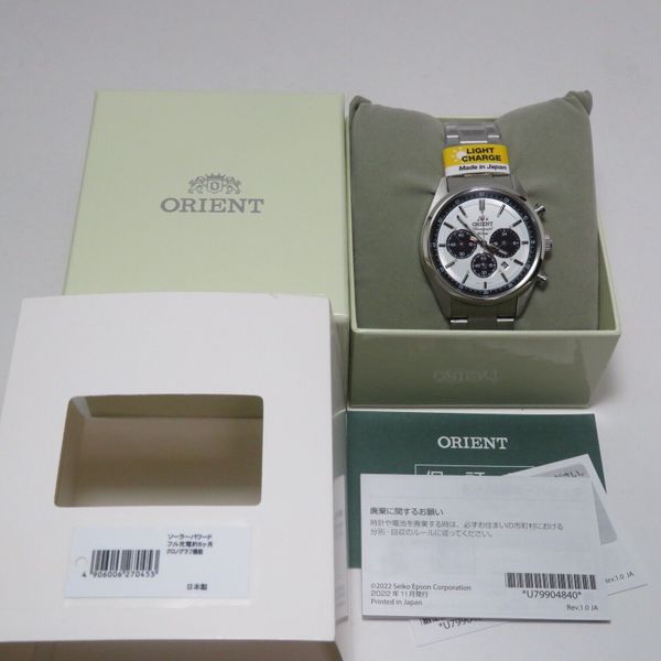 ORIENT Watch WV0041TX SOLAR PANDA milky white Men's 70's neo-Seventies ...